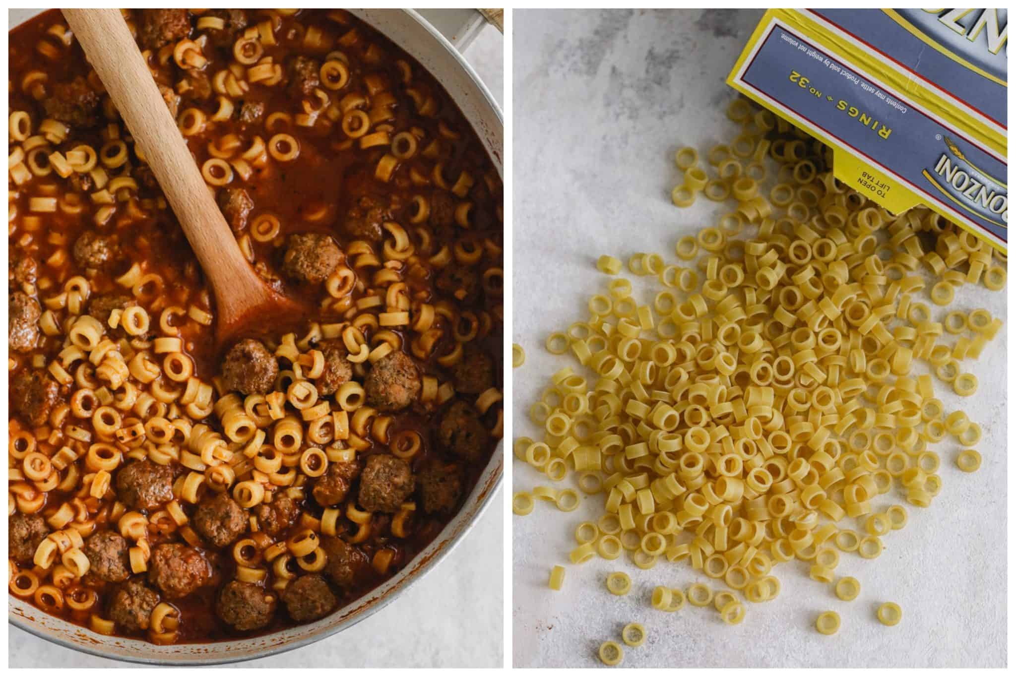 how to make Homemade Spaghettio rings with Meatballs - Casa de Crews